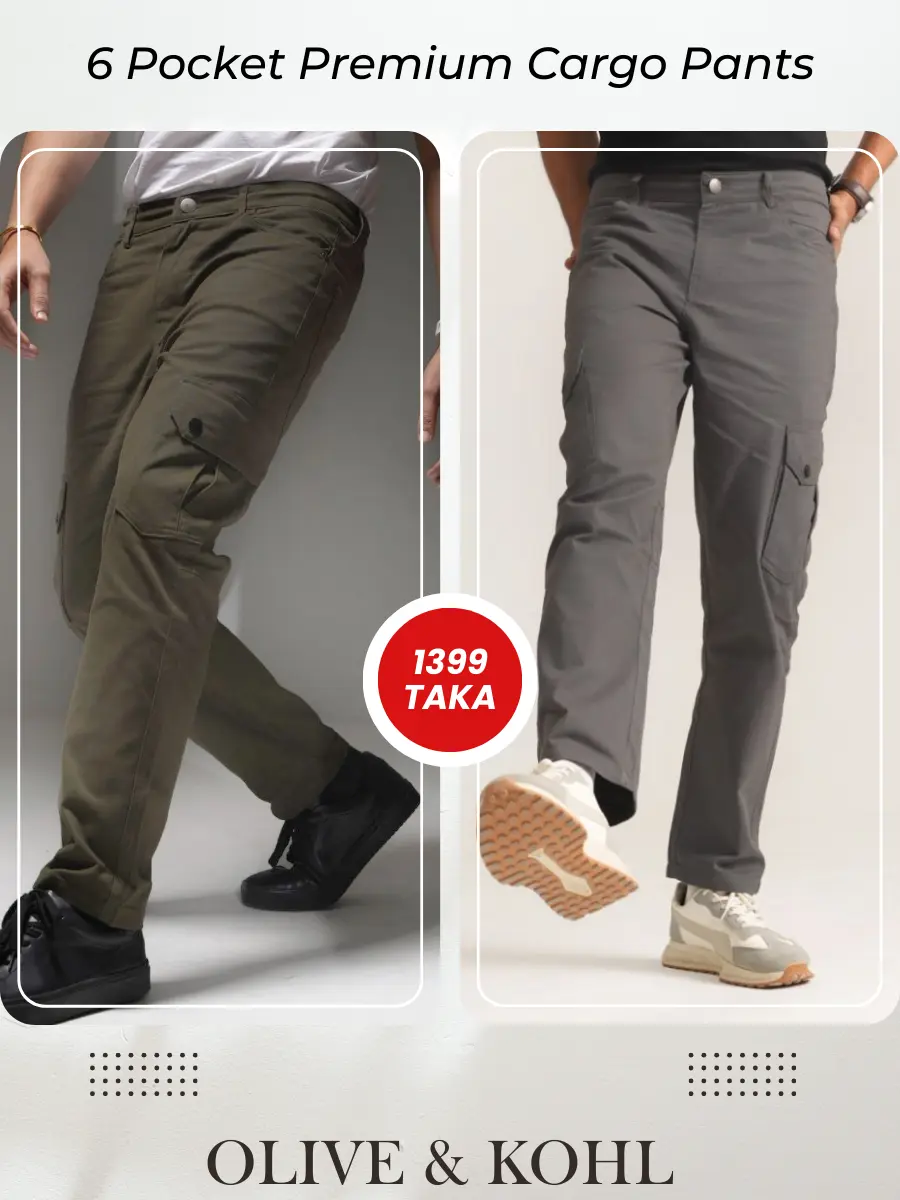 Cargo pants combo (Olive & Ash) - everydaycombobd.com